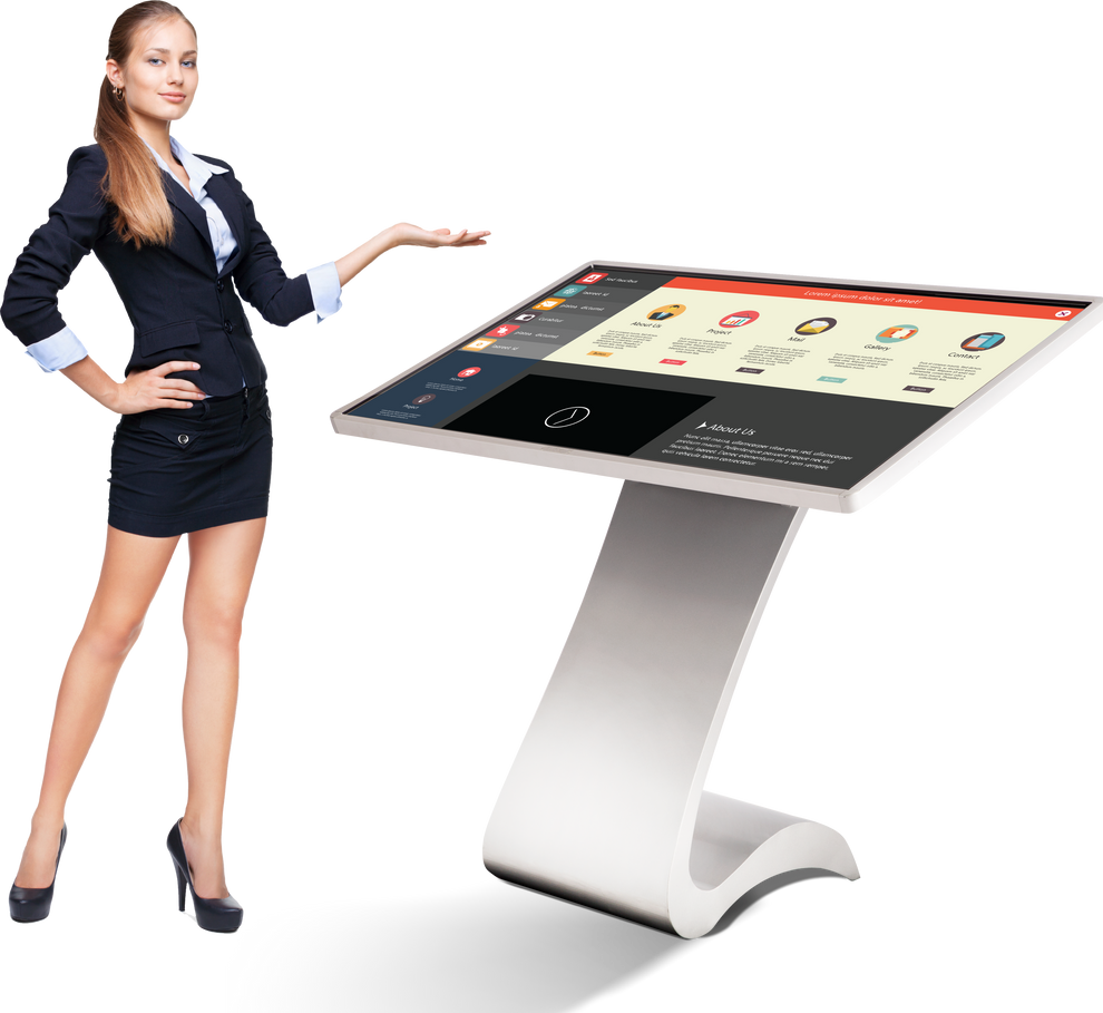 4K Screen S-Design Touch Screen Computer Kiosk Desk – LED Kiosk Display