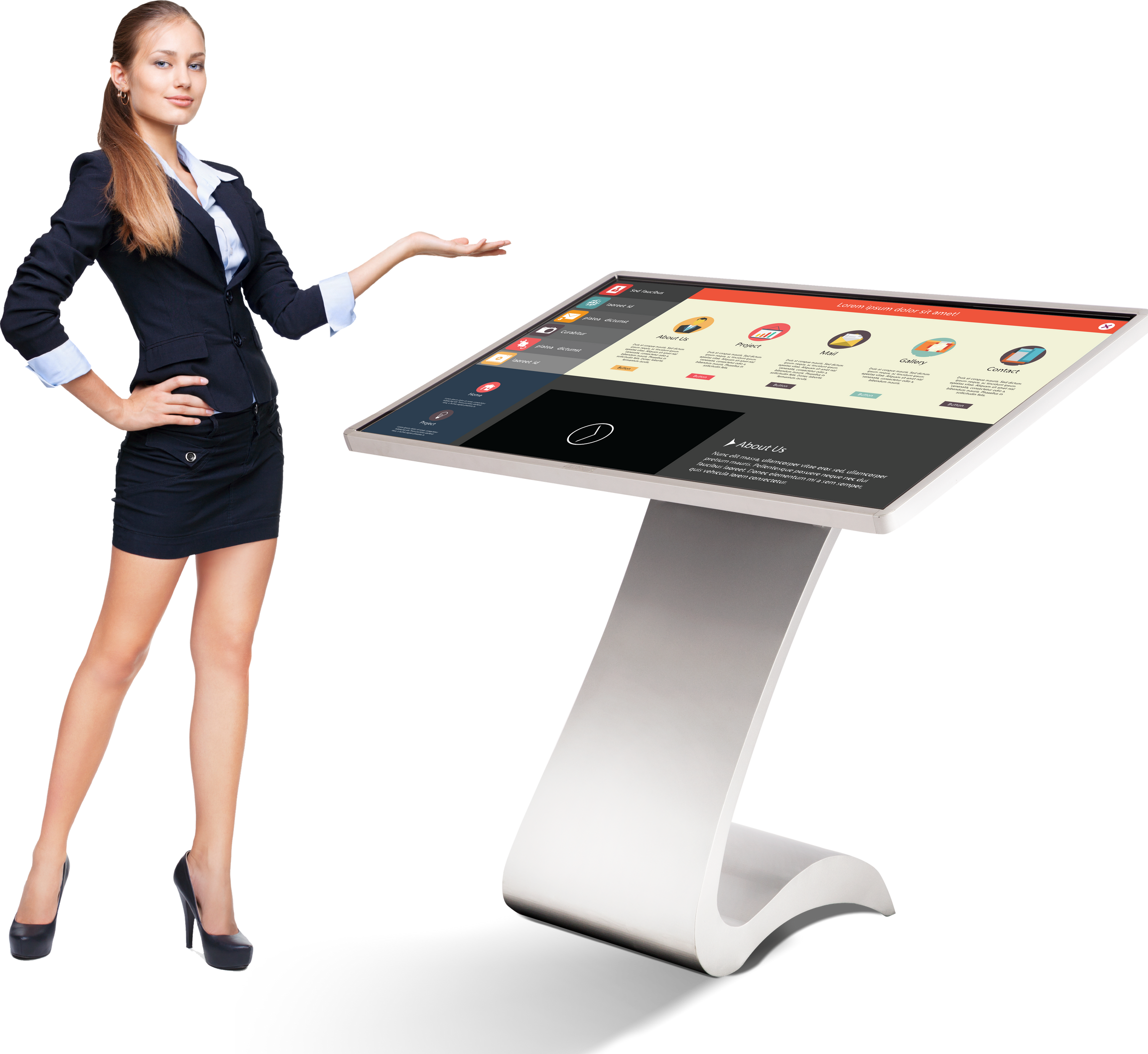 4K Screen S-Design Touch Screen Computer Kiosk Desk — LED Kiosk Display